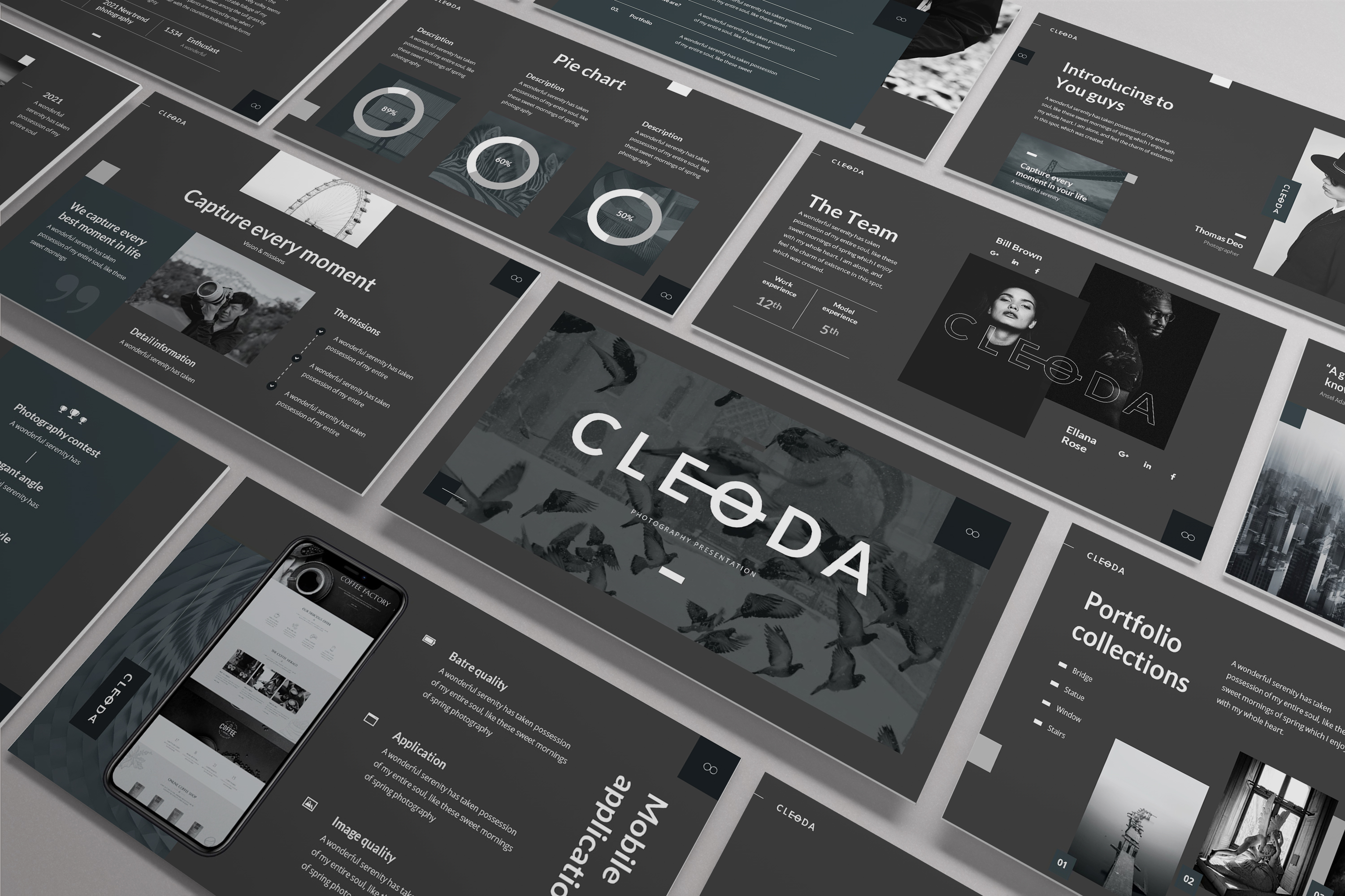 Cleoda – Monochrome Presentation Template – Slide Factory